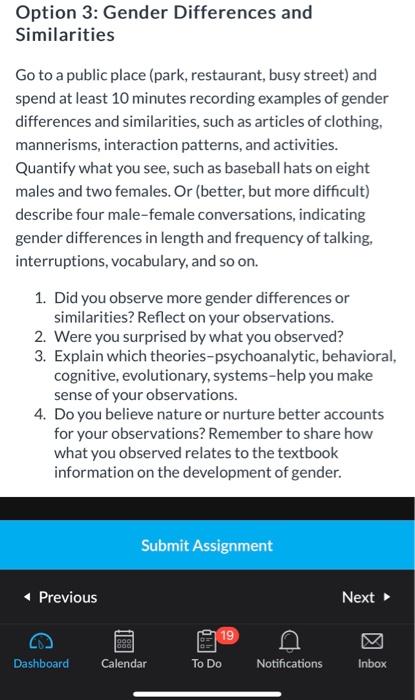 Solved Similarities Go to a public place (park, restaurant, | Chegg.com