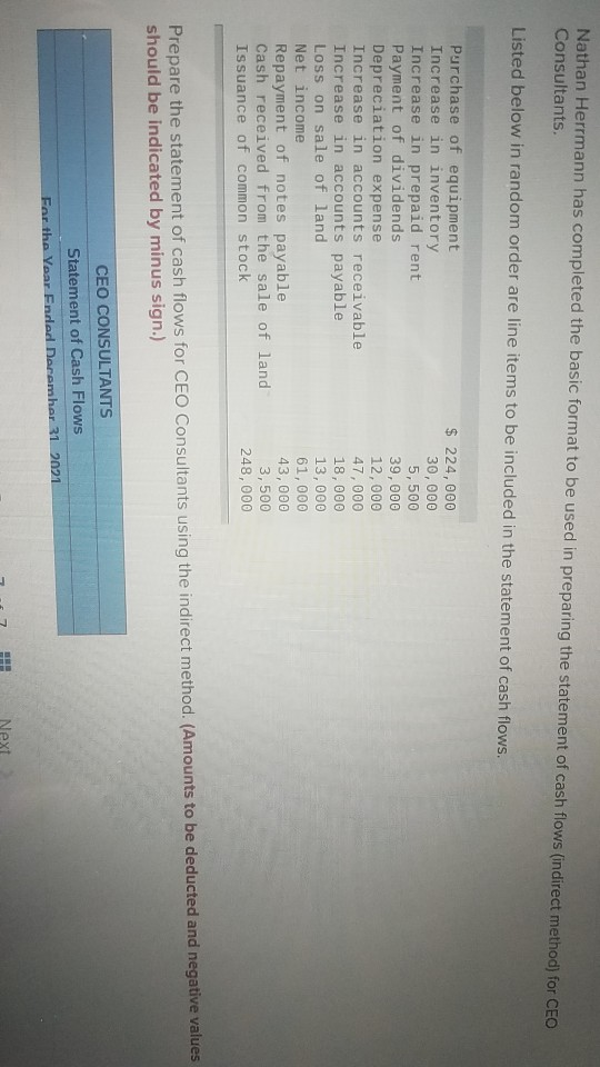 Solved Nathan Herrmann has completed the basic format to be | Chegg.com
