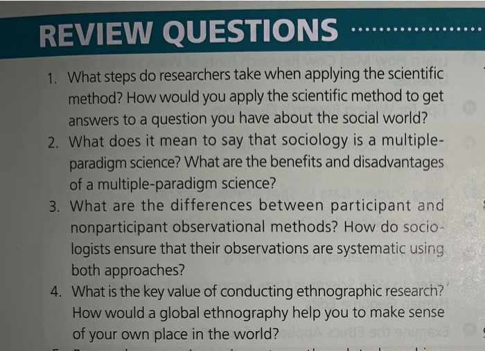 Solved REVIEW QUESTIONS .... 1. What steps do researchers | Chegg.com