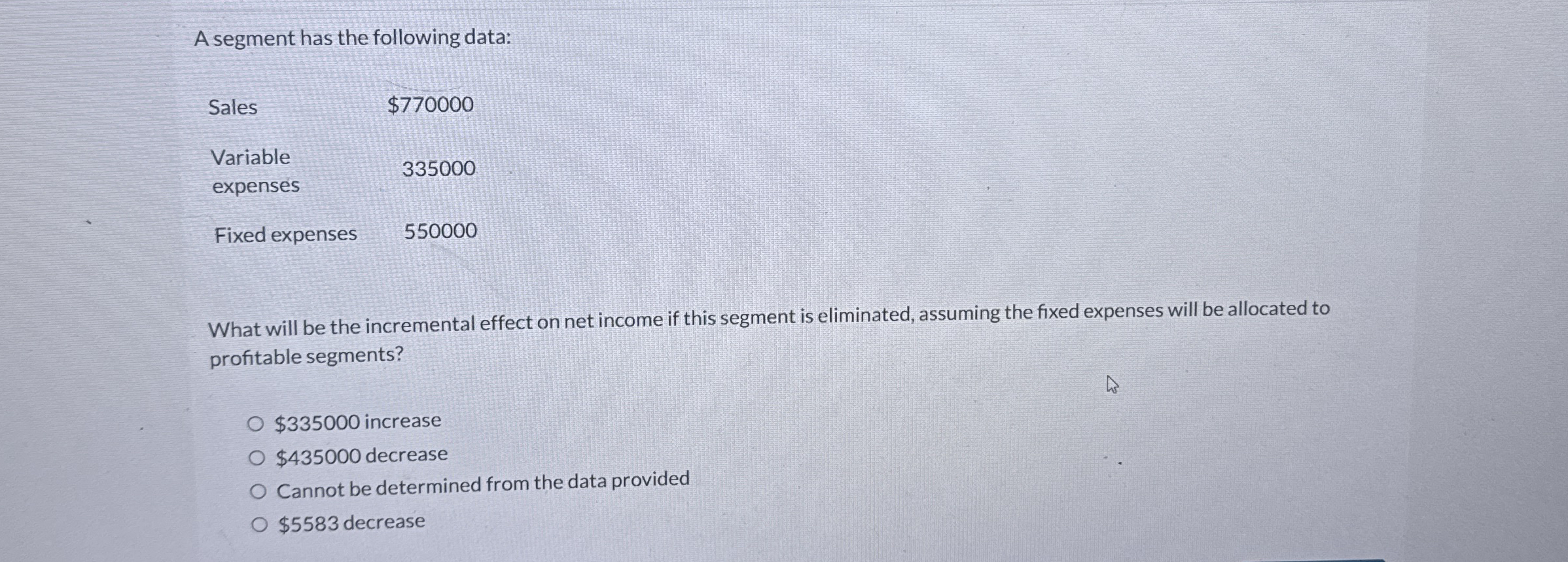 Solved A segment has the following | Chegg.com
