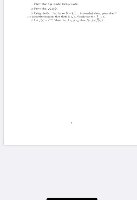 Solved 1. Prove that if p2 is odd, then p is obd. 2. Prove | Chegg.com