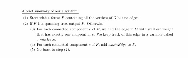 Solved • Input: A connected weighted graph with n vertices | Chegg.com