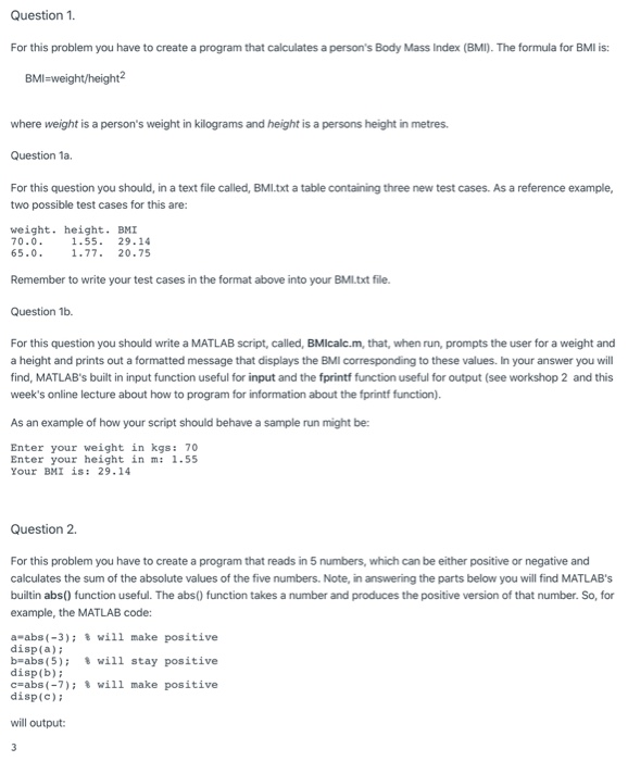 Solved Question 1. For this problem you have to create a | Chegg.com