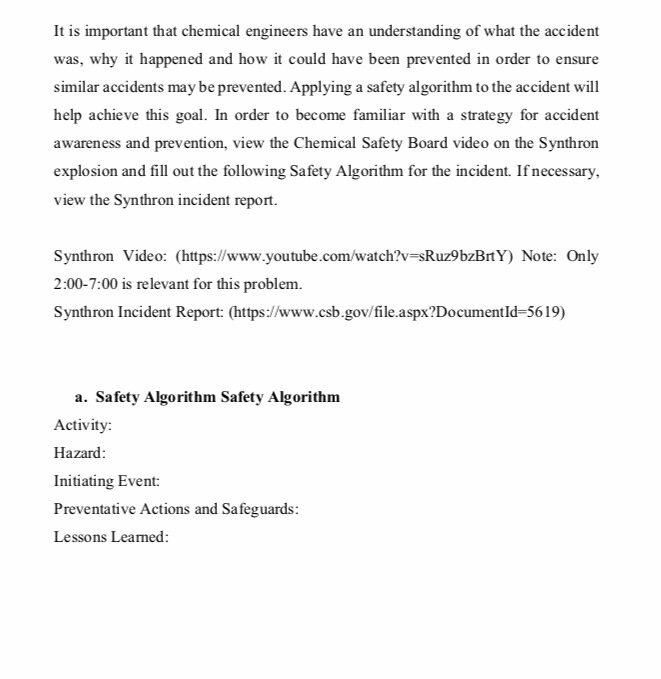 On January 31, 2006, a vapor cloud explosion killed | Chegg.com