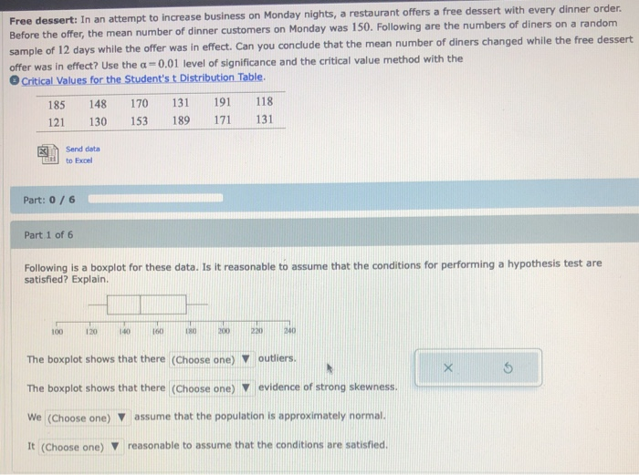 Solved Free dessert: In an attempt to increase business on | Chegg.com
