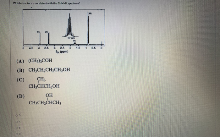 Solved Which structure is consistent with this 1HNMR | Chegg.com