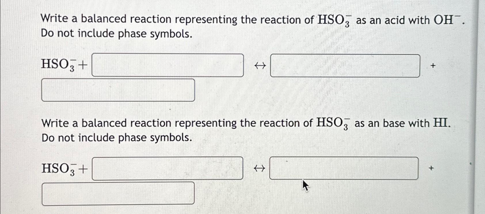Solved Write a balanced reaction representing the reaction | Chegg.com