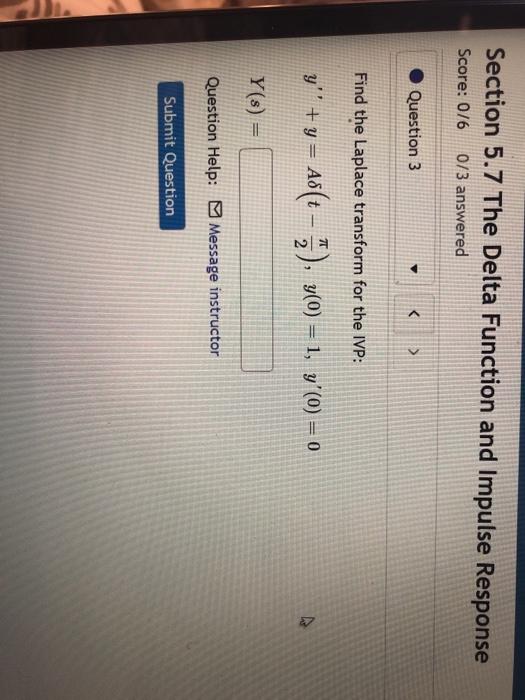 Solved Section 5.7 The Delta Function and Impulse Response | Chegg.com