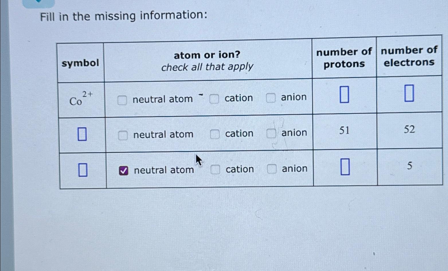 Solved Fill in the missing | Chegg.com