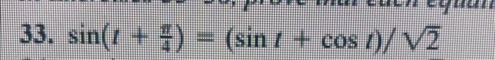 Solved 33. sin(t+4π)=(sint+cost)/2 | Chegg.com