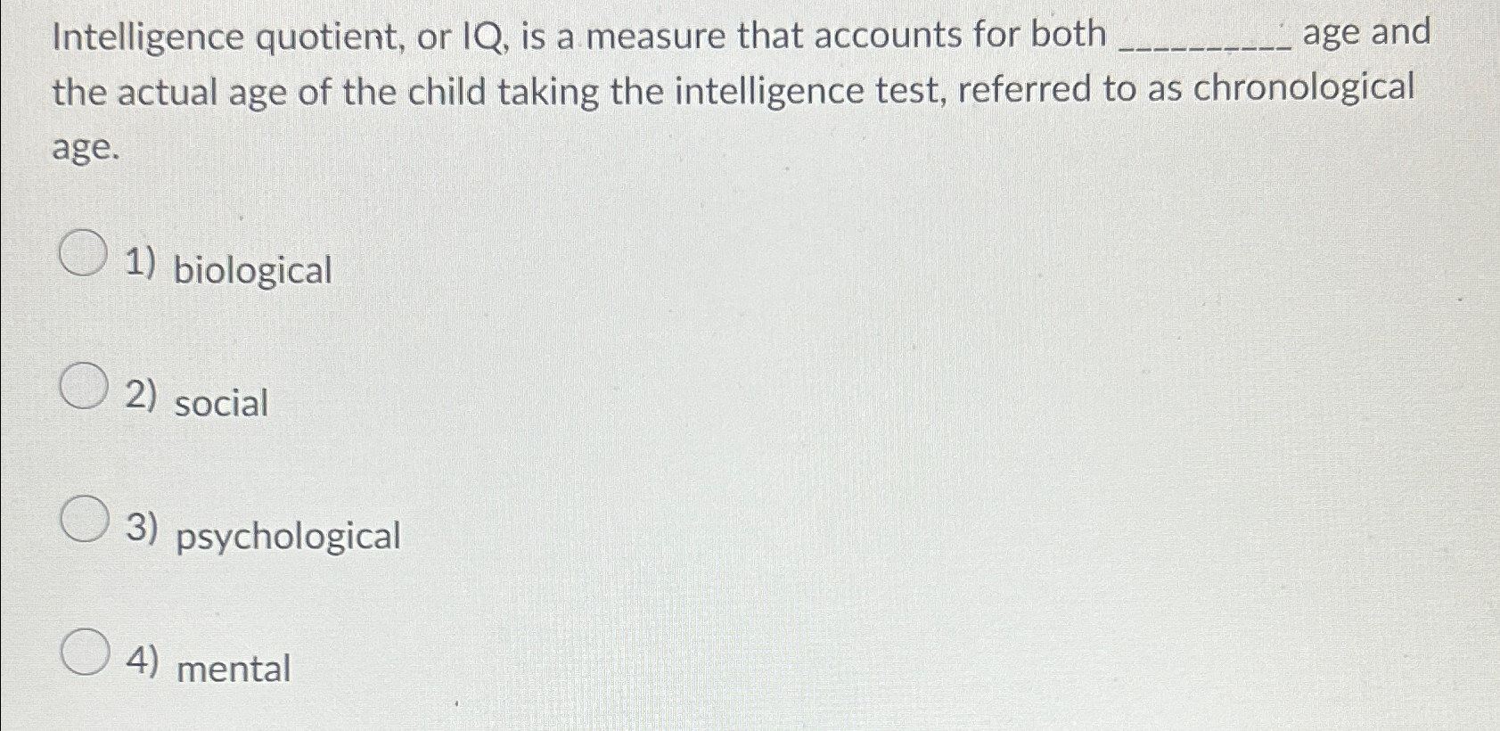 Solved Intelligence quotient, or IQ, ﻿is a measure that | Chegg.com