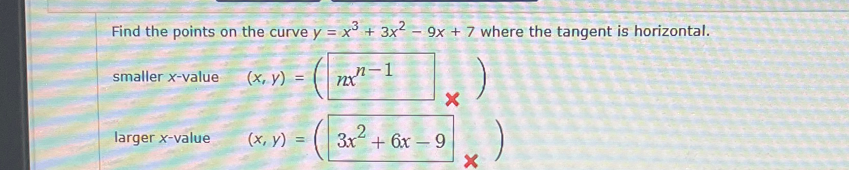 Solved Find The Points On The Curve Y X3 3x2 9x 7 ﻿where The