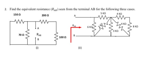 Solved 2. Find the equivalent resistance (RAB) seen from the | Chegg.com
