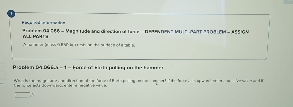 Solved !Required informationProblem 04.066 - ﻿Magnitude and | Chegg.com