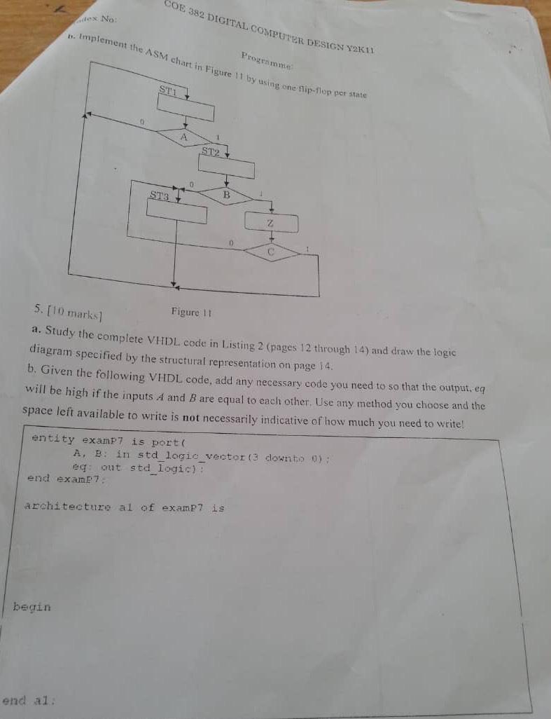 Solved b. ﻿Implement the 1SMProgestate5. 1a. ﻿Study the | Chegg.com