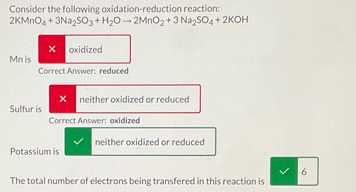 Solved Consider the following oxidation-reduction | Chegg.com