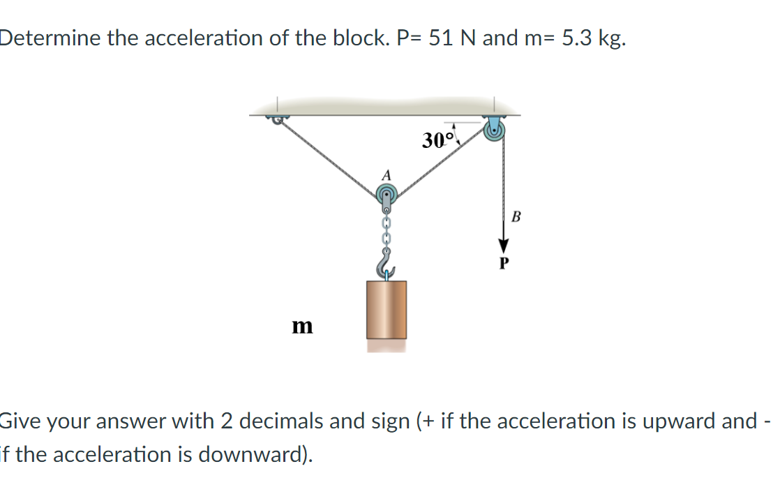 Solved Determine the acceleration of the block. P=51N ﻿and | Chegg.com