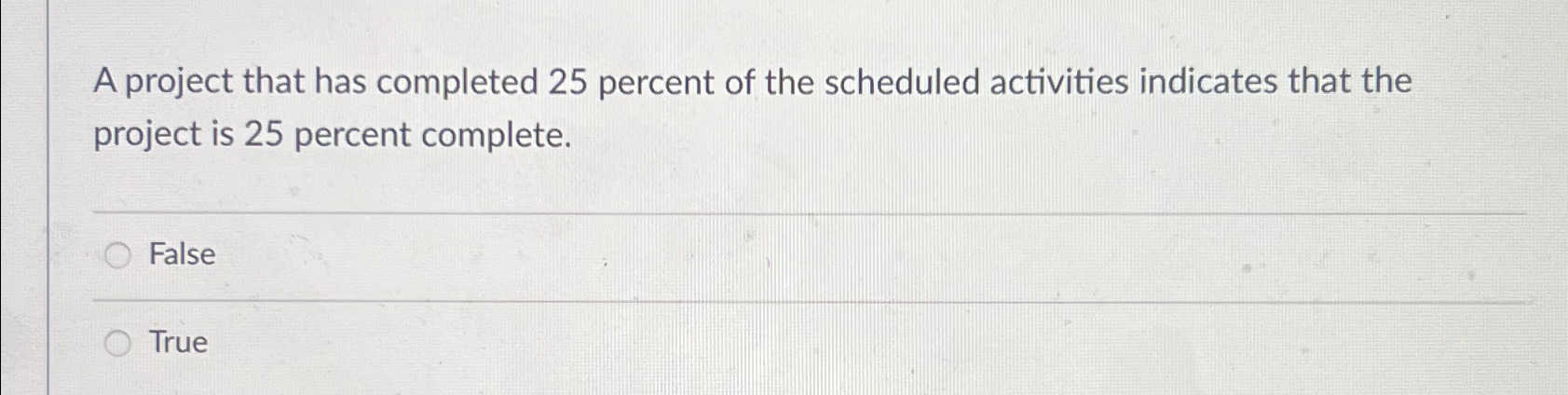 Solved A project that has completed 25 ﻿percent of the | Chegg.com
