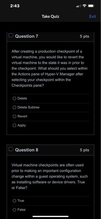 Solved Question 7 5 pts After creating a production | Chegg.com