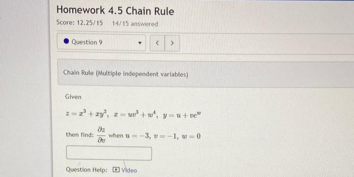 Solved Chain Rule (Multiple independent variables) Given | Chegg.com