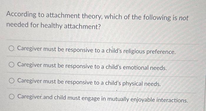 Solved According to attachment theory, which of the | Chegg.com