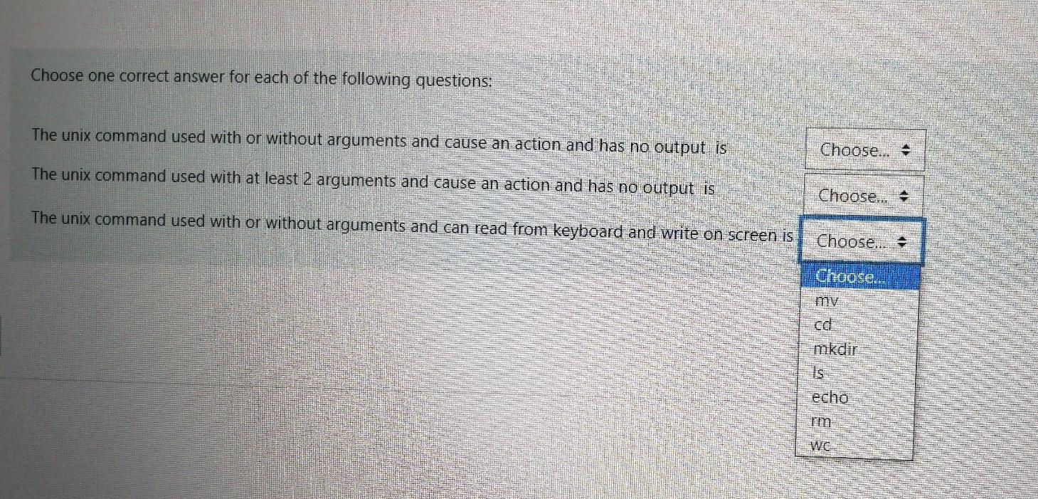 Solved Choose one correct answer for each of the following | Chegg.com