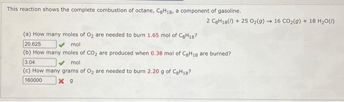 Solved a This reaction shows the complete combustion of | Chegg.com