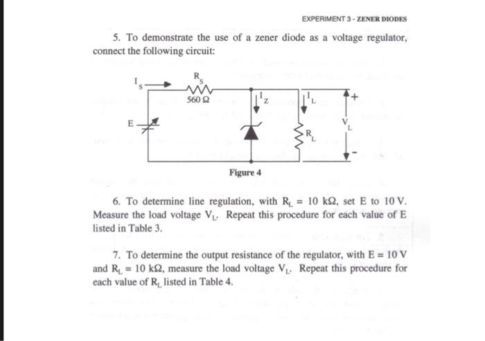 Solved EXPERIMENT 3 - ZENER DIODES 5. To demonstrate the use | Chegg.com