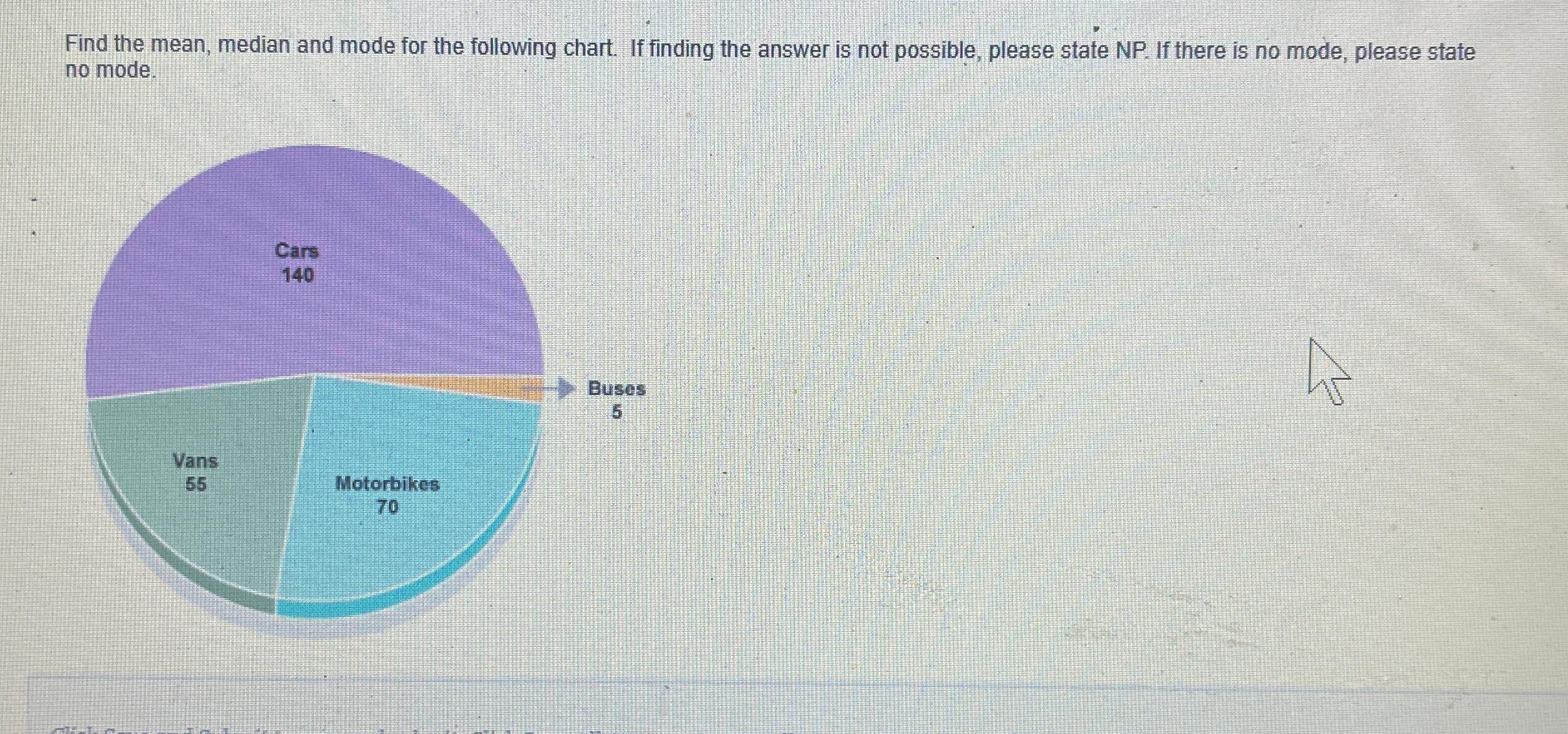 Solved Find the mean, median and mode for the following | Chegg.com
