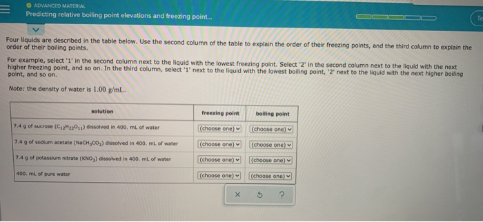 Solved III O ADVANCED MATERIAL Predicting relative boiling | Chegg.com