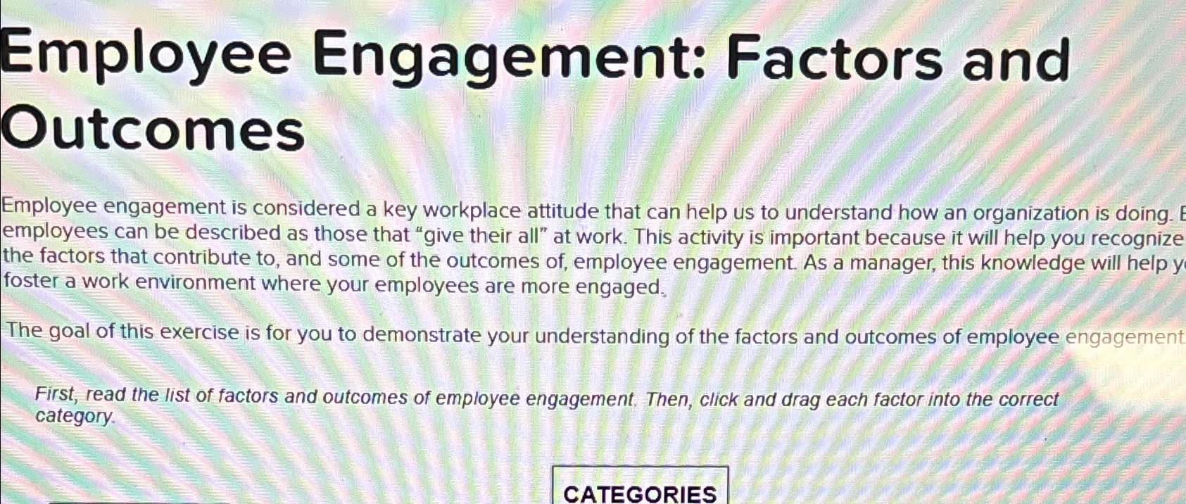 Solved Employee Engagement: Factors and OutcomesEmployee | Chegg.com