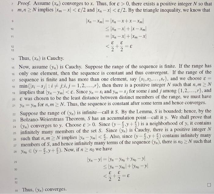 Proof. Assume (xn) converges to x. Thus, for ε>0, | Chegg.com