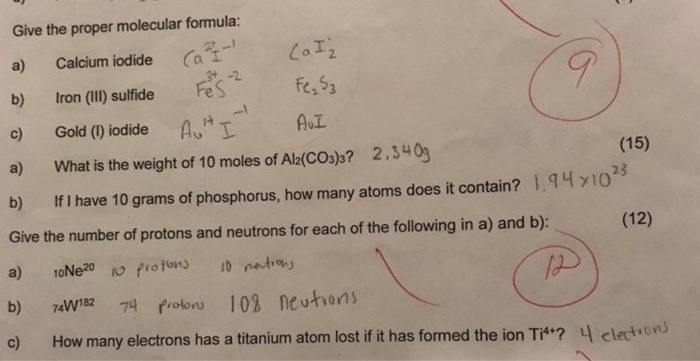 Solved Give the proper molecular formula: a) Calcium iodide | Chegg.com
