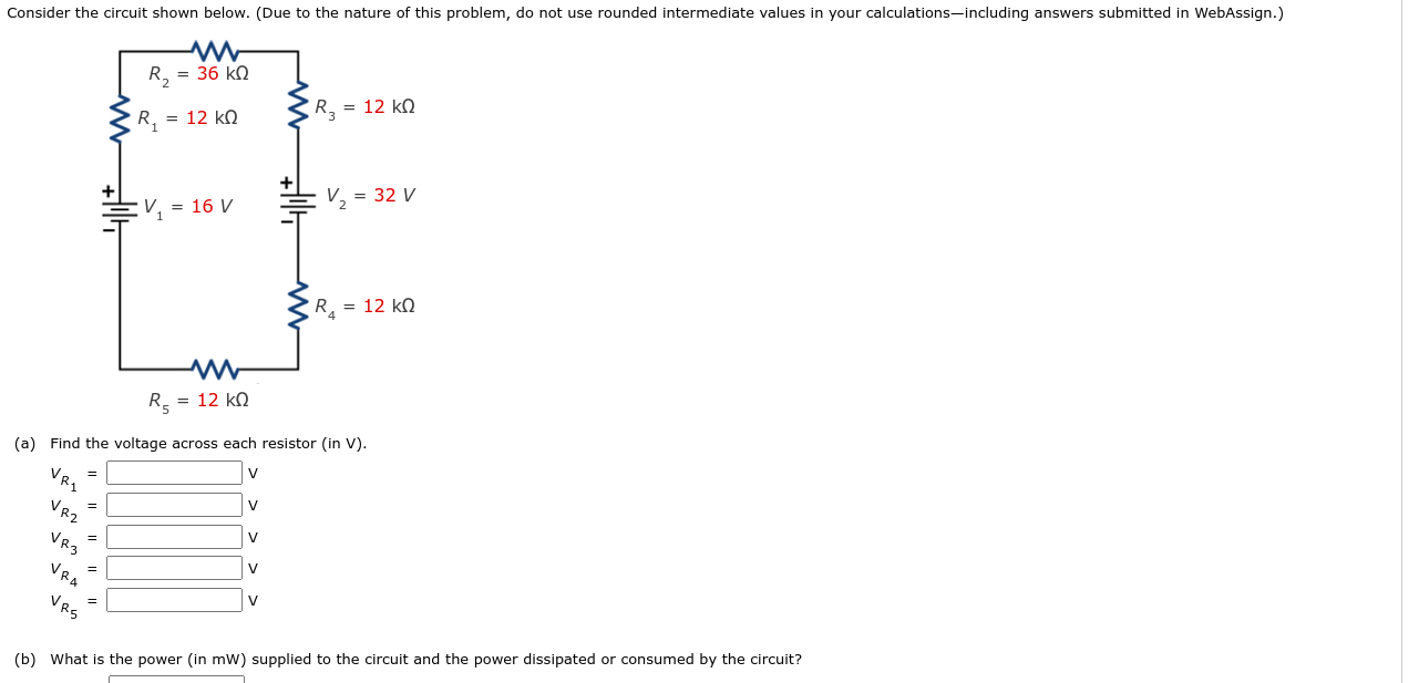 Solved (a) ﻿Find the voltage across each resistor (in | Chegg.com