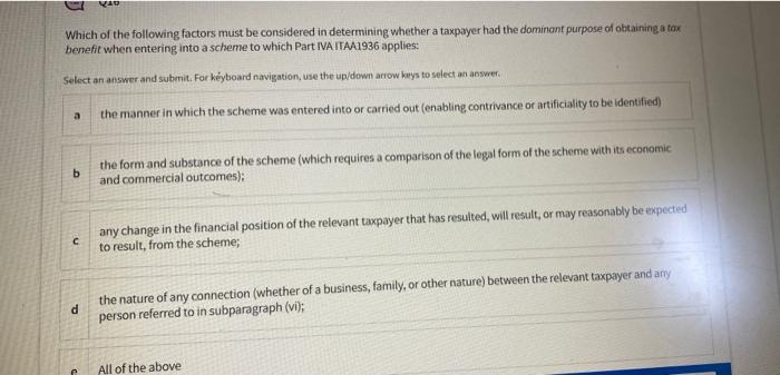 Solved Which of the following factors must be considered in | Chegg.com