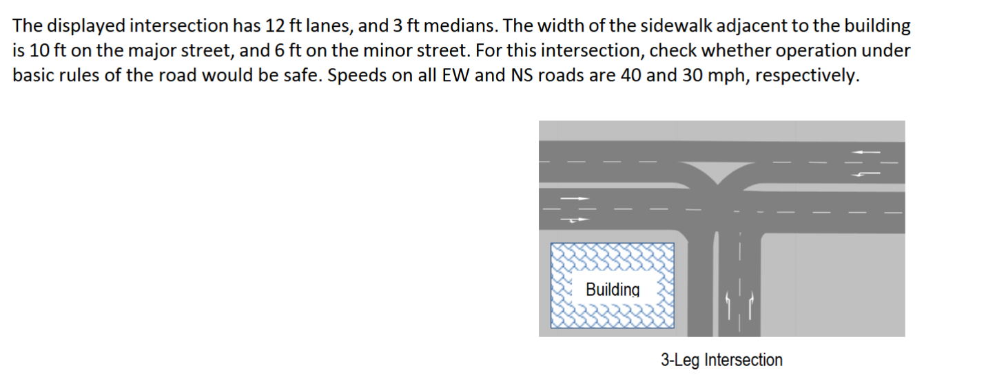 Solved The displayed intersection has 12 ﻿ft lanes, and 3 | Chegg.com