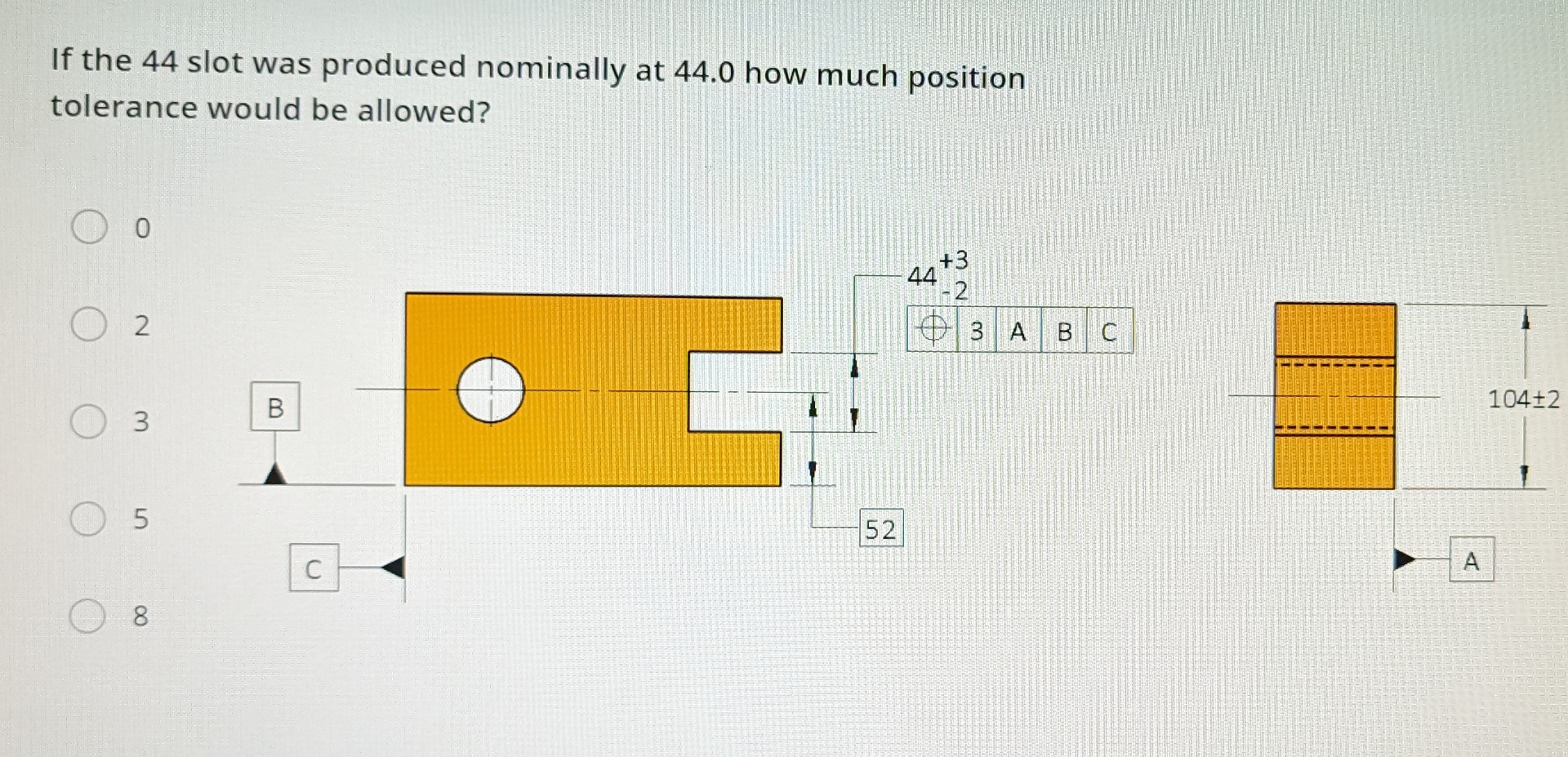 Solved If the 44 ﻿slot was produced nominally at 44.0 ﻿how | Chegg.com