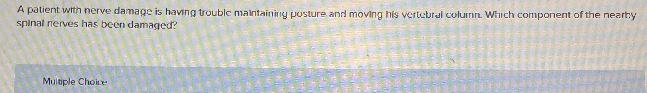 Solved A patient with nerve damage is having trouble | Chegg.com