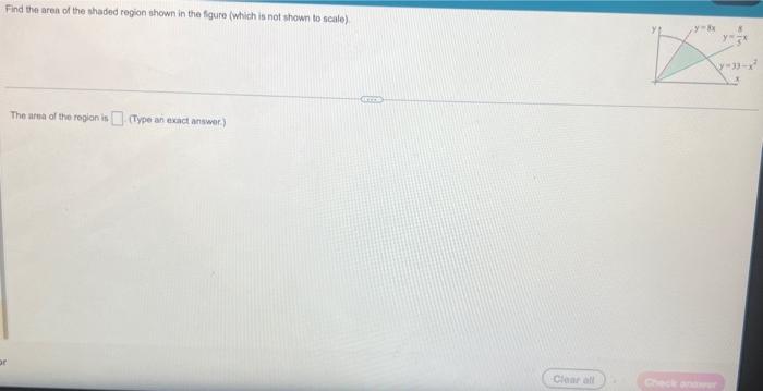 Solved Find the area of the shaded region shown in the | Chegg.com