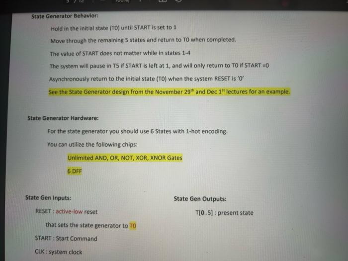 Solved given the specs fill out the transition table and the | Chegg.com