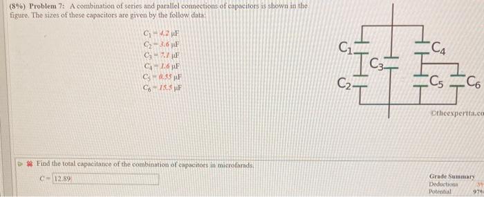 Solved (8\%) Problem 7: A combination of series and parallel | Chegg.com