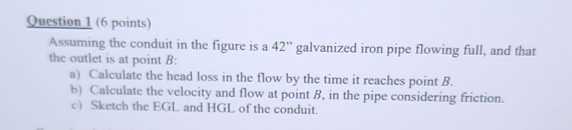 Solved uestion 2 ( 5 points) Assuming the conduit in the | Chegg.com