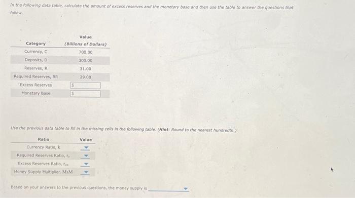 Solved In The Following Data Table Calculate The Amount Of