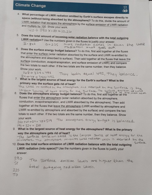 Solved eScience Climate Change Lab, exercise 2 - Greenhouse | Chegg.com