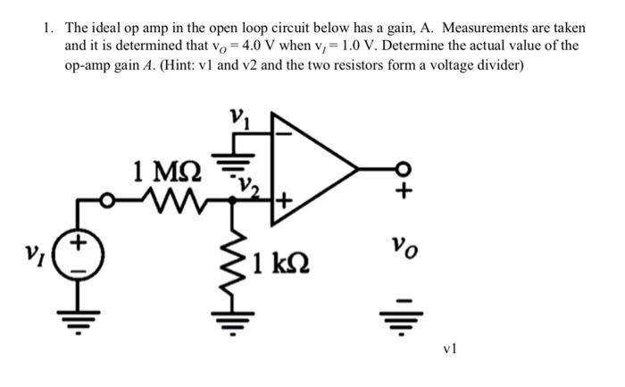 Solved 1. The ideal op amp in the open loop circuit below | Chegg.com
