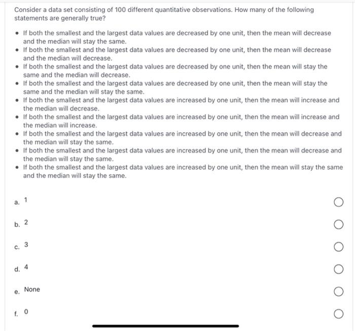 Solved Consider a data set consisting of 100 different | Chegg.com