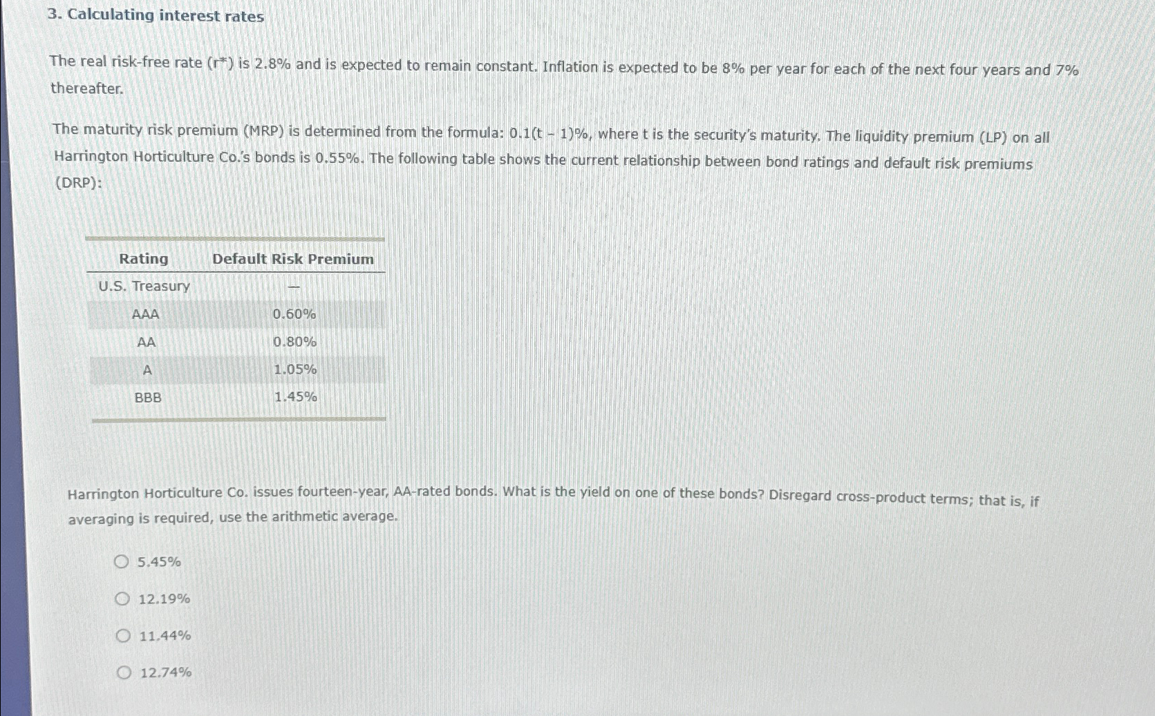 Solved Calculating interest ratesThe real risk-free rate | Chegg.com