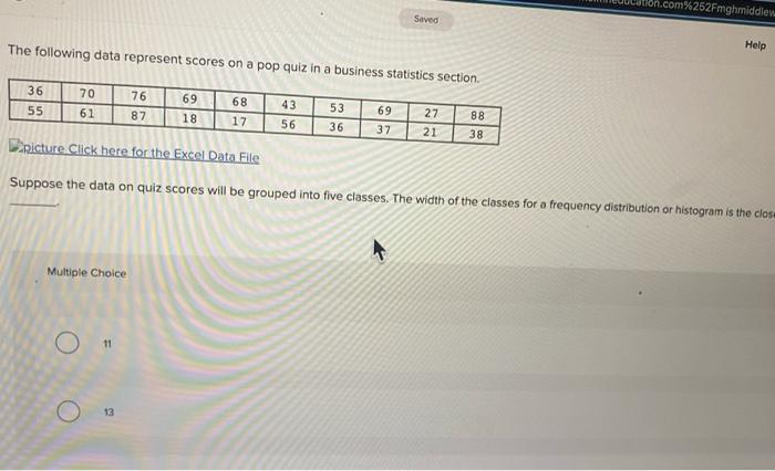 Solved .com%252Fmghmiddlew Help Saved The following data | Chegg.com