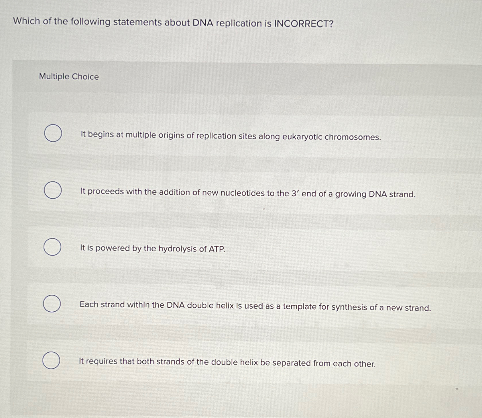 Solved Which of the following statements about DNA | Chegg.com Solved Which of the following statements about DNA | Chegg.com