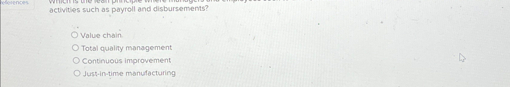 Solved activities such as payroll and disbursements?Value | Chegg.com